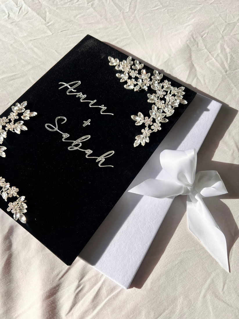 A4 Nikkah booklet - personalised wedding velvet folder - certificate h ...